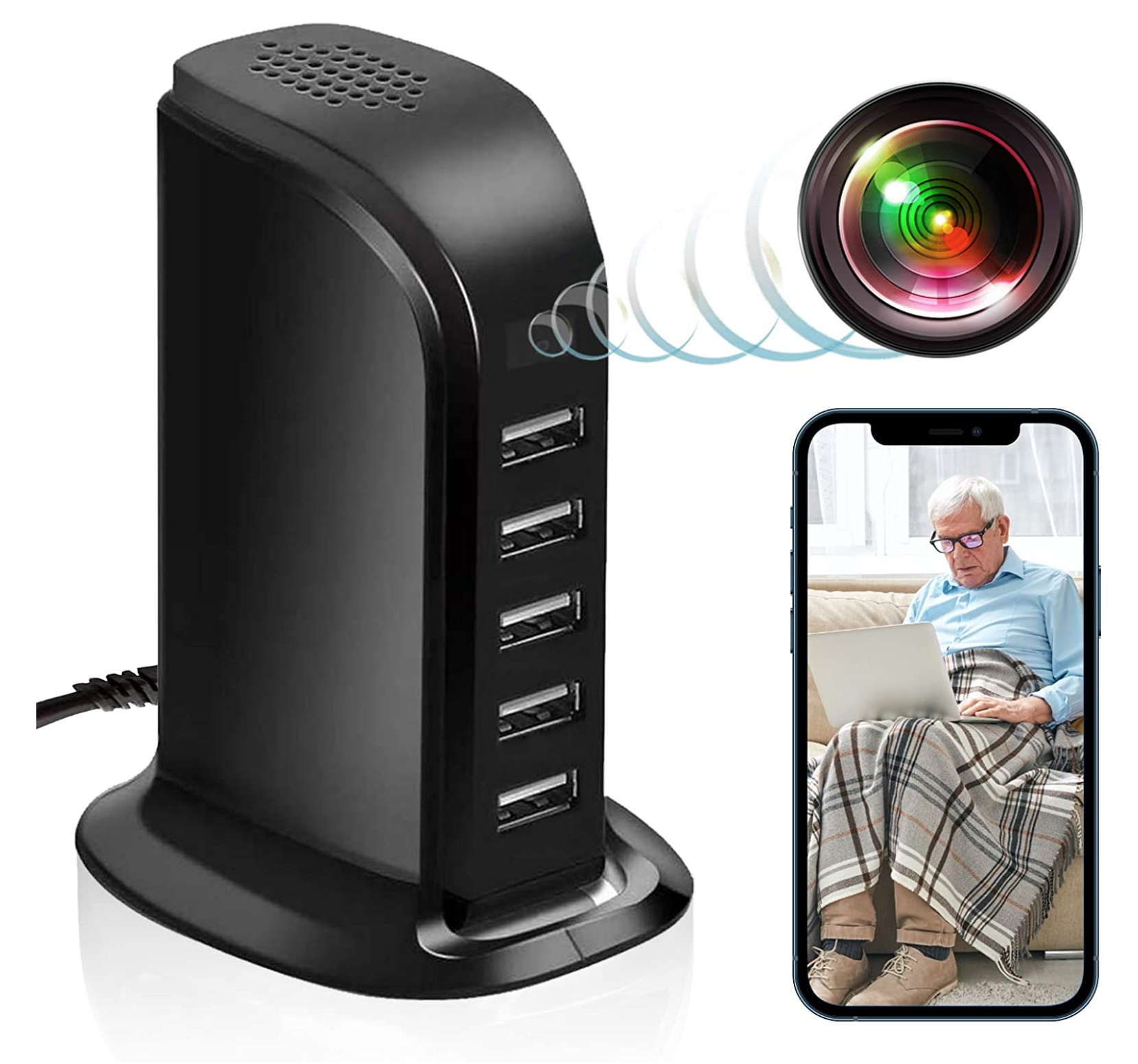 Hidden Spy USB Charger Camera | Spy Camera 5-Port USB | USB Charger Spy ...